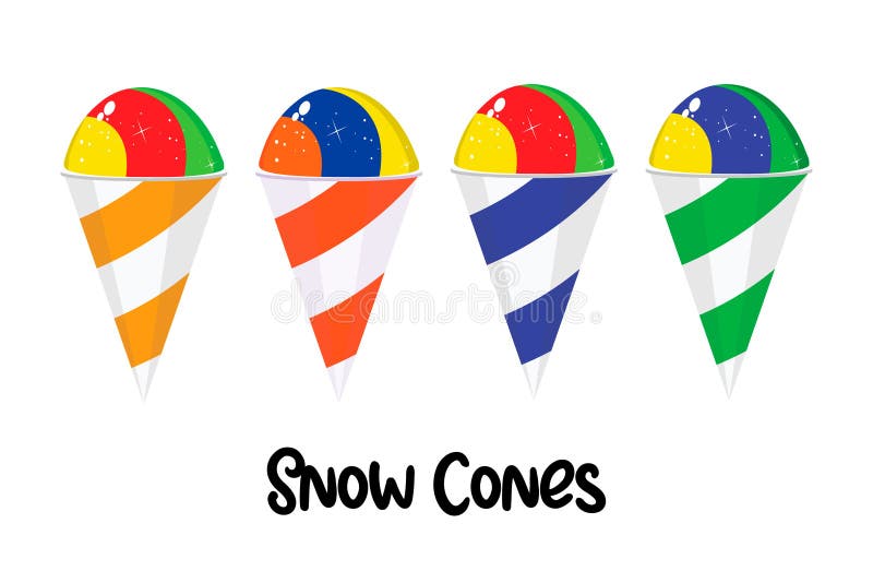 Snow Cones Design Vector Flat Isolated Illustration Stock Vector ...