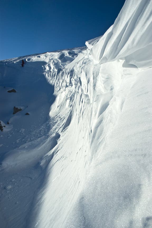 Snow cornice stock photo. Image of ridge, crevasse, cornice - 8385562