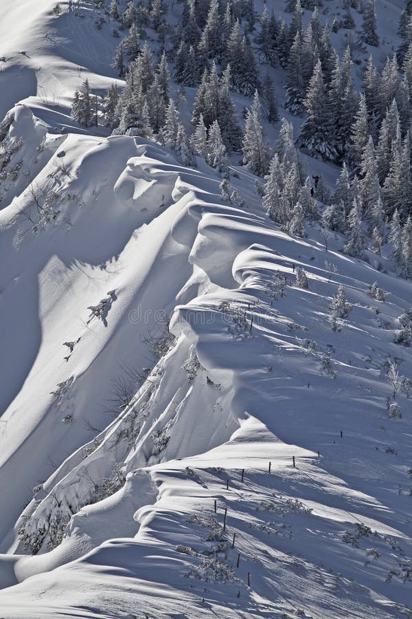 Snow cornices stock image. Image of mountain, snow, shadow - 22961199