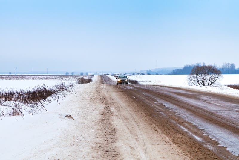 Snow country road stock image. Image of cold, horizon - 28608911