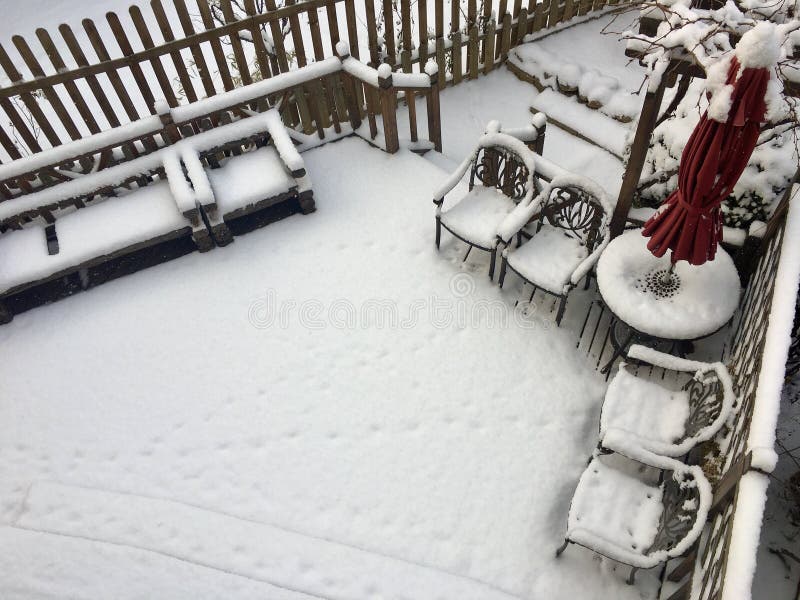 Snow courtyard stock photo. Image of scene, snow, snowing - 171627388