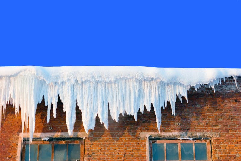 Snow cover on roof stock image. Image of brick, frost - 1330529