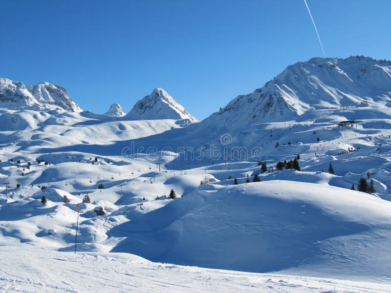 Snow covered alpine scene stock photo. Image of natural - 22919144