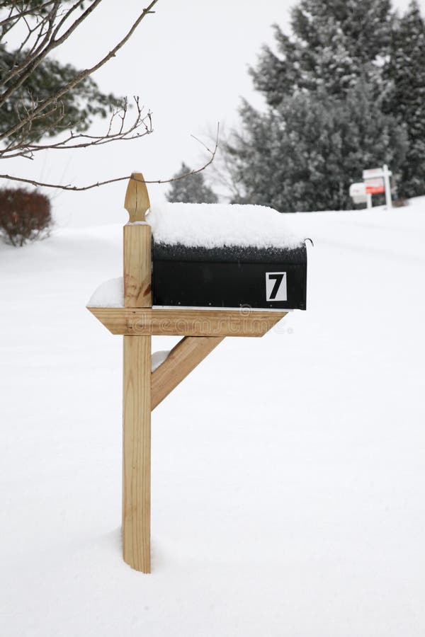 Snow Covered American Post Box Stock Photo - Image of snow, white: 82851476