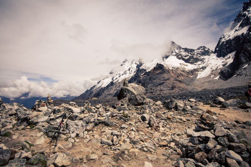 Snow Covered Andes Mountain in Peru Stock Photo - Image of glacier ...