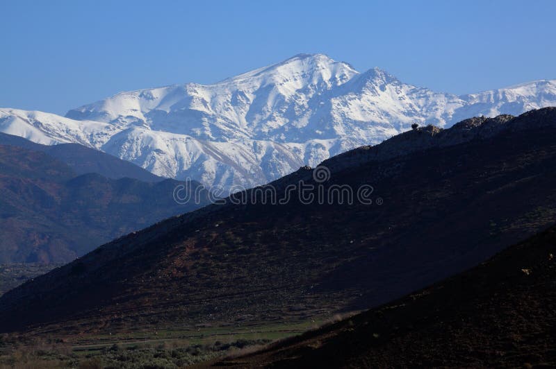 Snow Covered Atlas Mountains Stock Image - Image of morocco, colorful ...