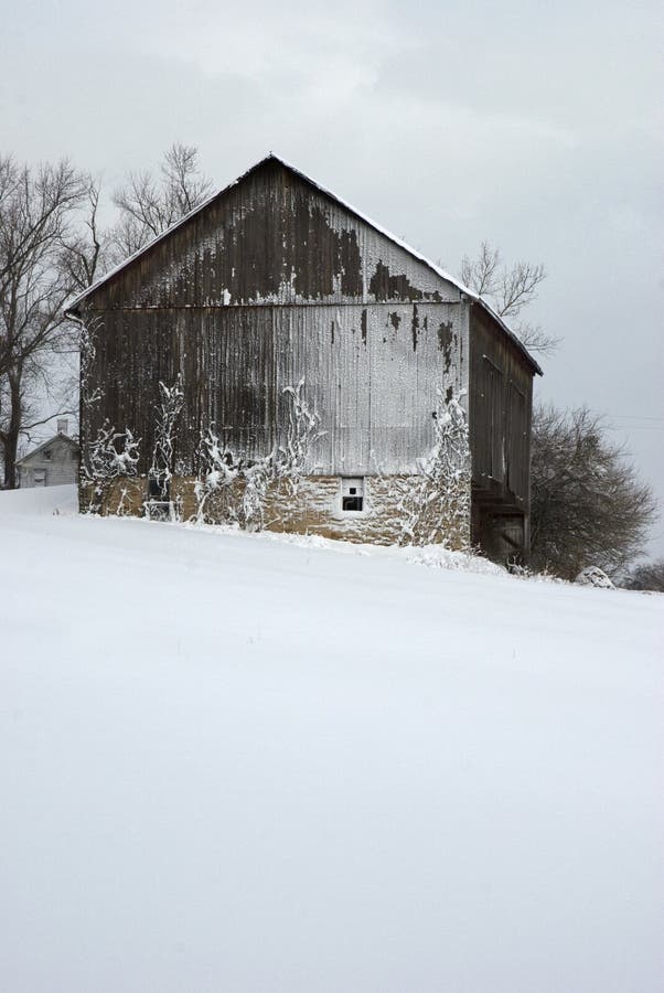 Snow covered barn stock photo. Image of farm, rural, building - 49094698