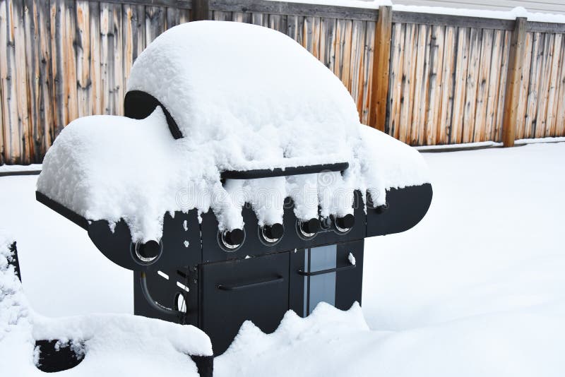 Snow Covered BBQ stock image. Image of landscape, colors - 236313589