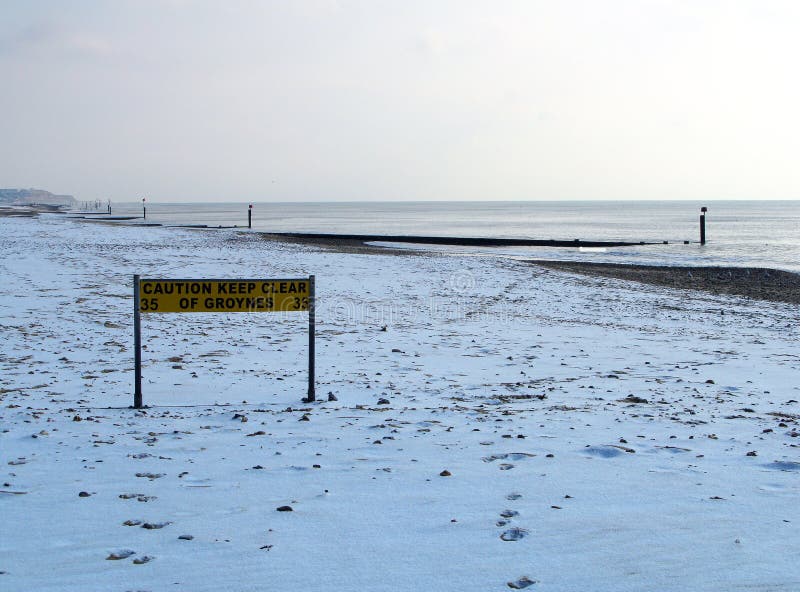 Snow covered beach stock image. Image of wintry, outside - 8760845