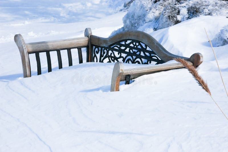 Snow Covered Bench Picture. Image: 4557373