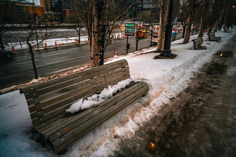 Snow covered bench stock photo. Image of place, culture - 362073550