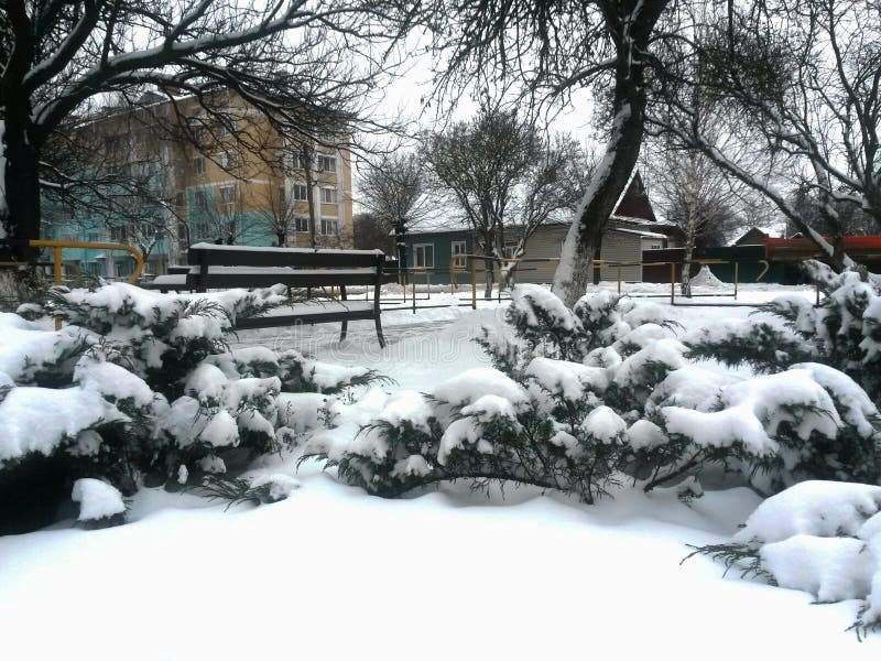 Cold Thoughts in a Winter Park Stock Image - Image of climate, bench ...