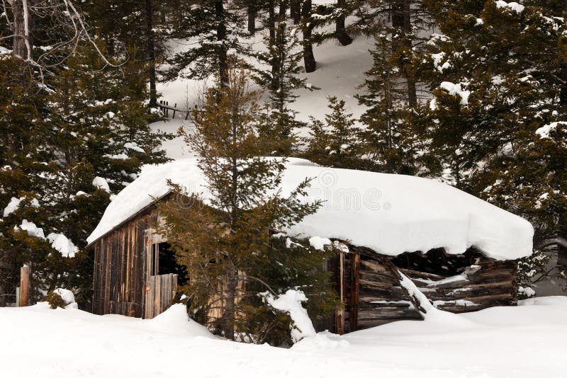 Snow-covered Building stock photo. Image of weathered - 22225624