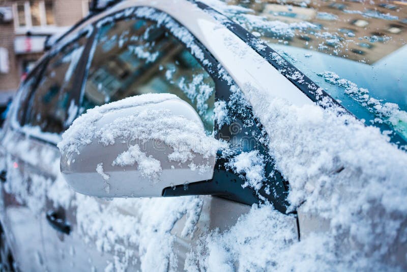 Snow-covered Car. Winter Parking Stock Image - Image of frost, climate ...