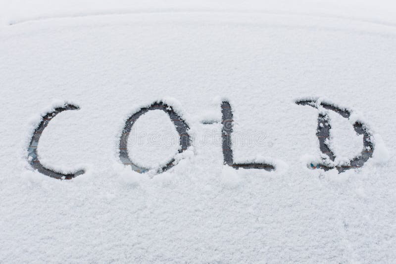 Word Cold Written on Frosty Windscreen Stock Image - Image of window ...