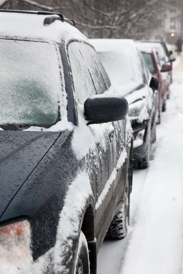 Snow covered cars stock photo. Image of city, cold, vertical - 28618716