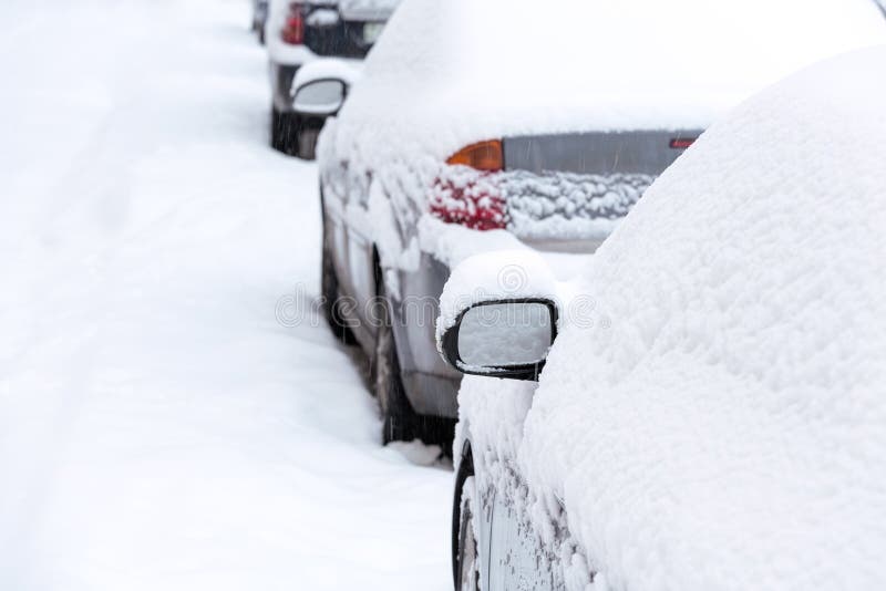 Snow covered cars in city stock image. Image of snow - 29188953