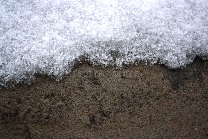 Snow Covered Concrete Sidewalk. after Snowfall Stock Image - Image of ...