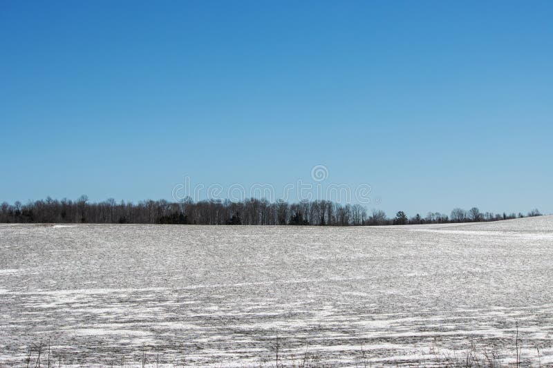 Farmland in Michigan during the Winter Stock Image - Image of water ...