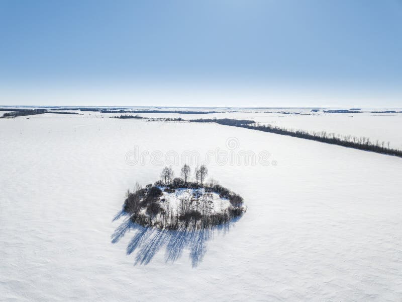 Snow-covered Field. Winter Landscape. Aerial View Stock Image - Image ...