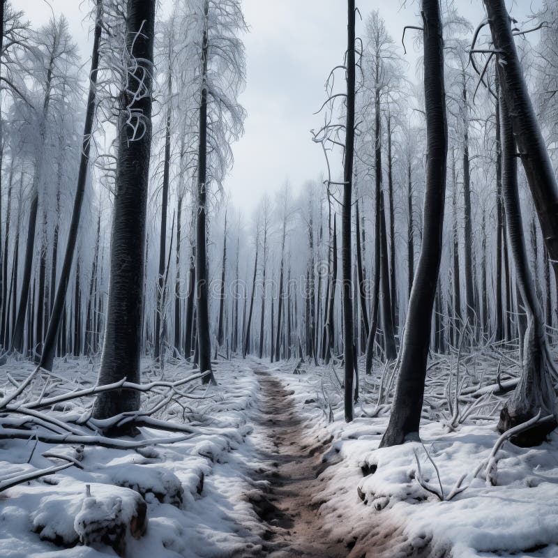 Snow Covered Forest: a Post-apocalyptic Journey through Dark and White ...