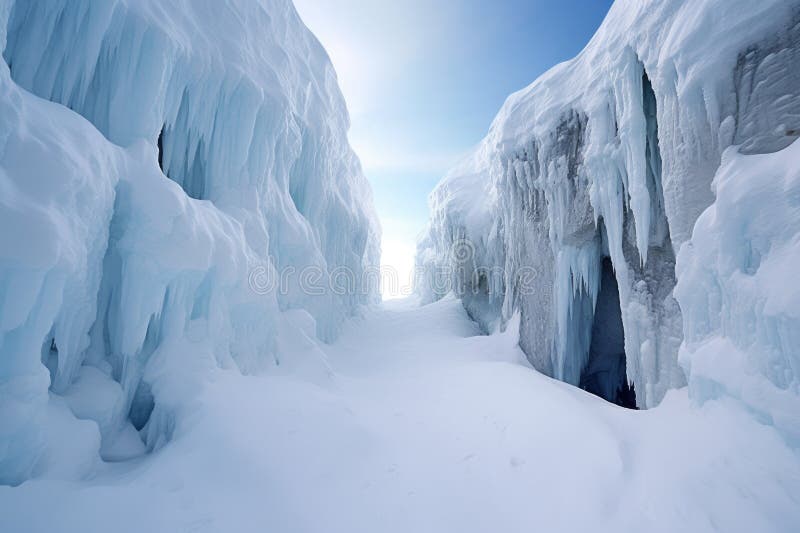 Glacier with Crevasse in Antarctic Mountains Stock Image - Image of ...