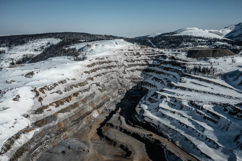Snow covered gold mine stock photo. Image of gold, frost - 278662832