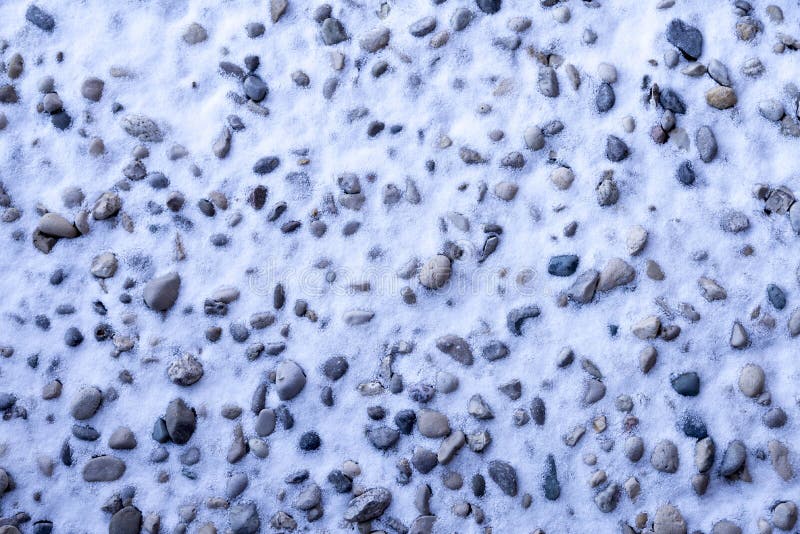 Gravel on snow stock image. Image of outdoor, coarse - 30258065