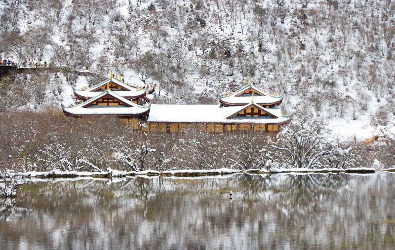 Snow-covered house stock image. Image of cover, asia - 35249579