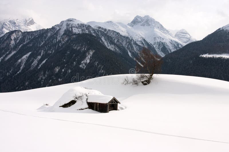 Snow covered hut stock photo. Image of rural, season - 12950114