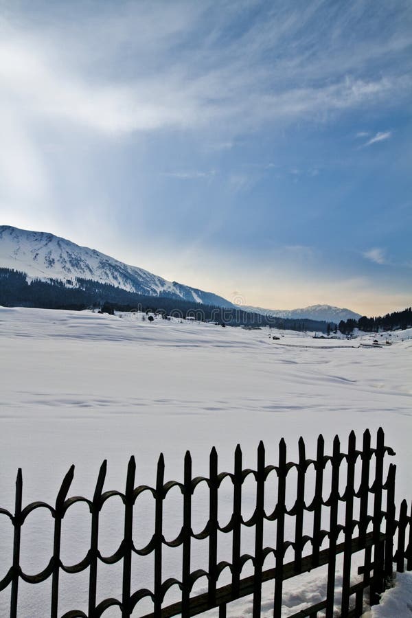 Snow Covered Landscape, Kashmir, Jammu and Kashmir, India Stock Image ...