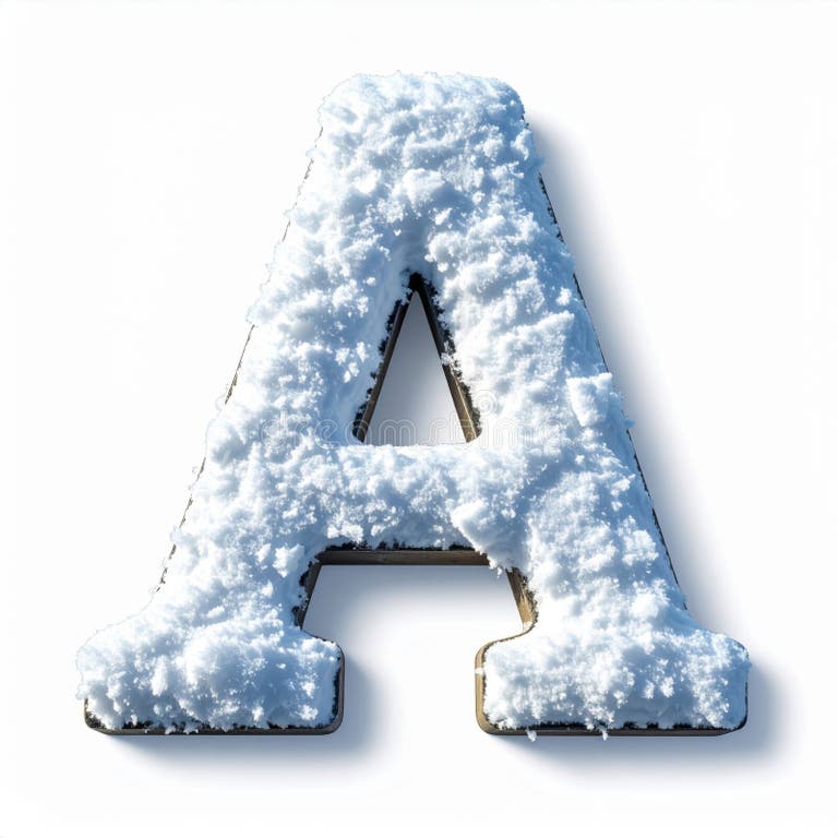 Snow Covered Letter a 3D Render Stock Illustration - Illustration of ...