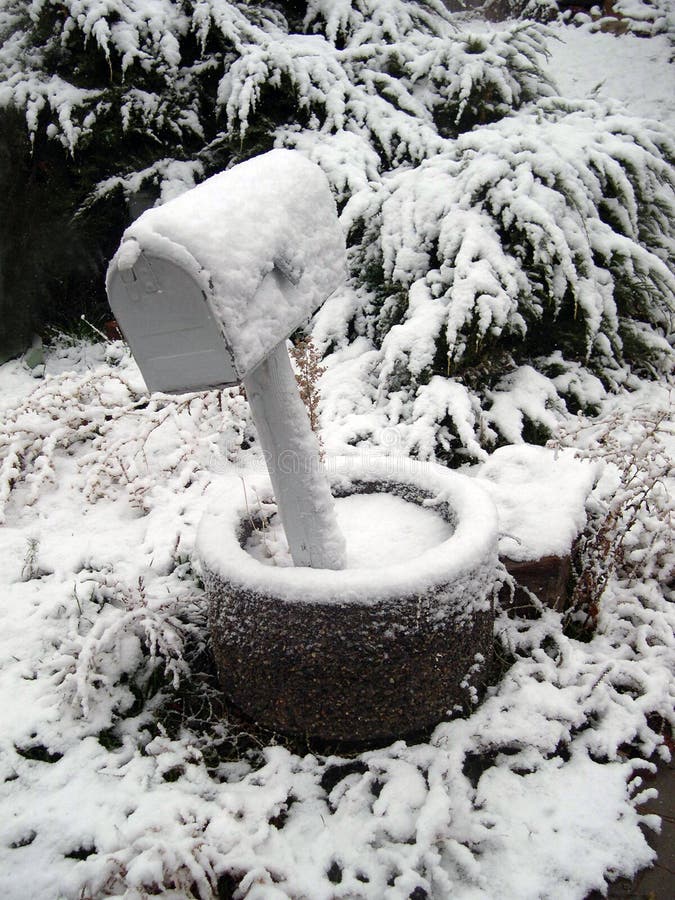 Snow-Covered Mailbox stock photo. Image of freezing, christmas - 357806