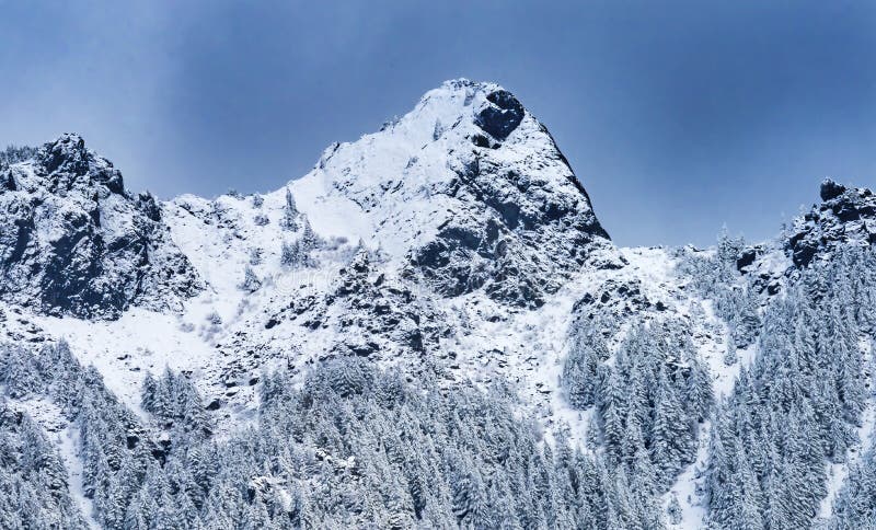 Snow Covered Mount Si Peak Snow North Bend Washington Stock Image ...