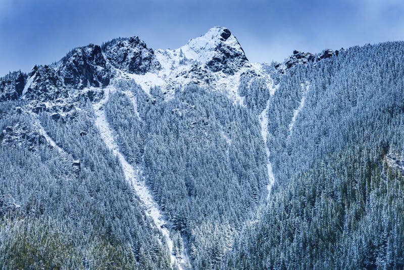 Snow Covered Mount Si Peak Snow North Bend Washington Stock Photo ...