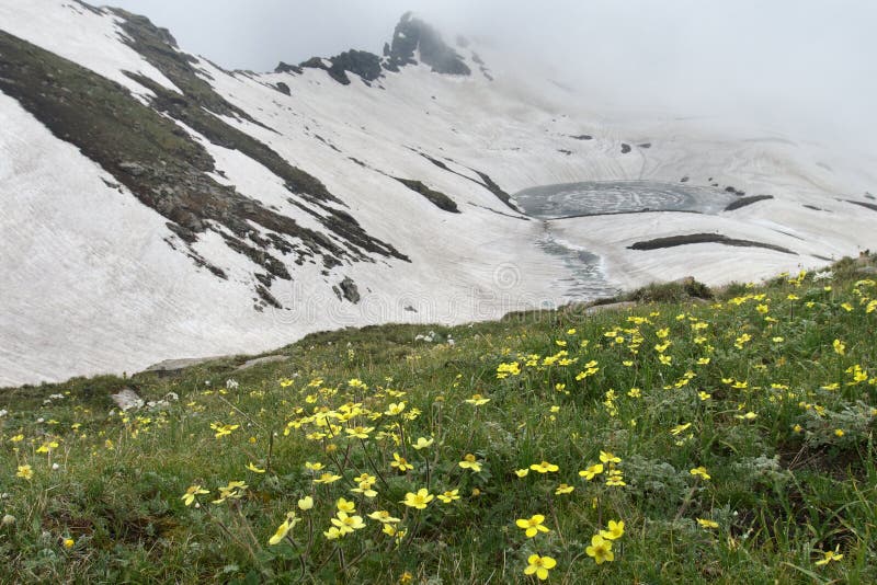 Snow-covered Mountain Lake in the Spring Stock Photo - Image of alps ...