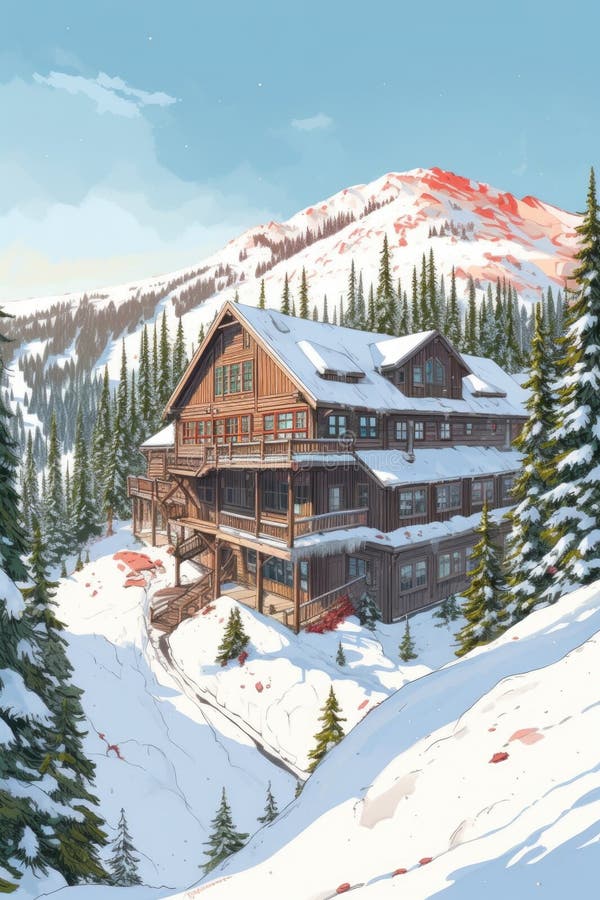 Mountain Lodge Stock Illustrations – 2,008 Mountain Lodge Stock ...