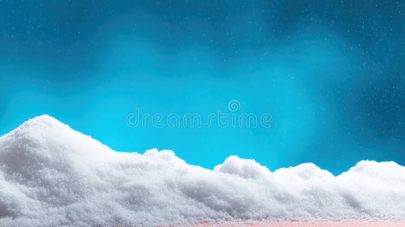 Snow-covered Mountain Peak Under a Bright Blue Sky with Scattered White ...