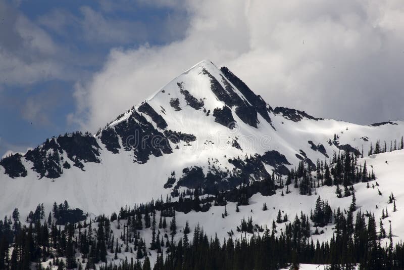 Snow Covered Mountain Rainier Stock Photo - Image of mountain ...