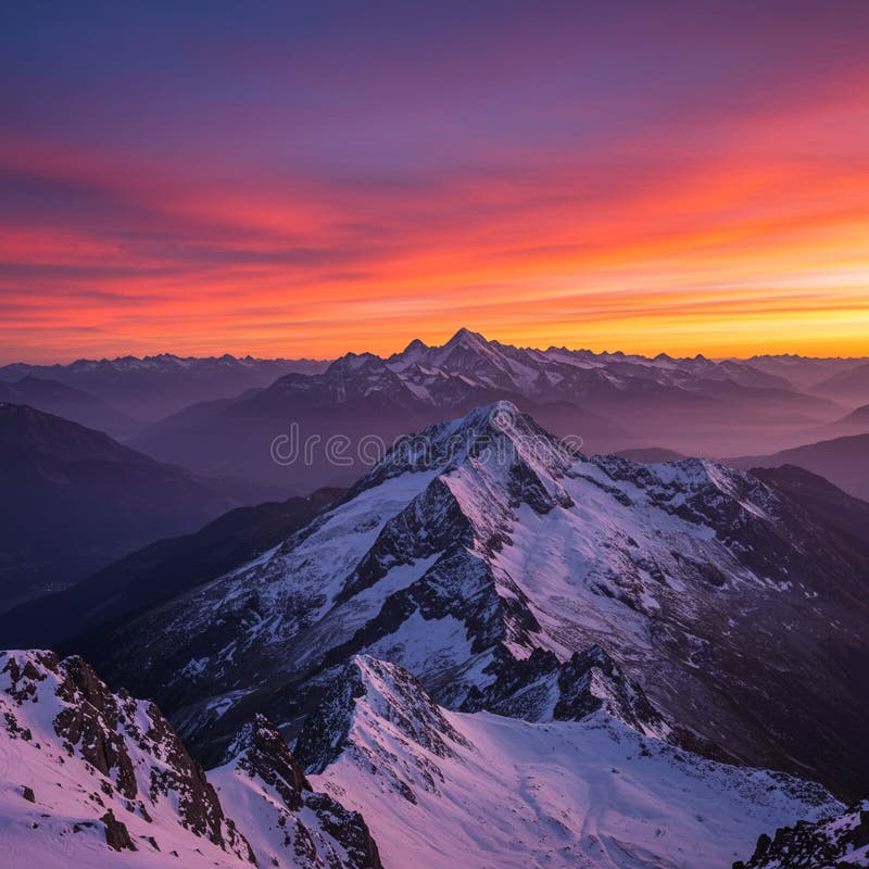 Rugged Snow Topped Ridges Stock Illustrations – 3 Rugged Snow Topped ...