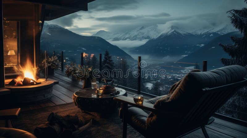 Snow-covered Mountain View, Panoramic Windows. an Ideal Home with a ...