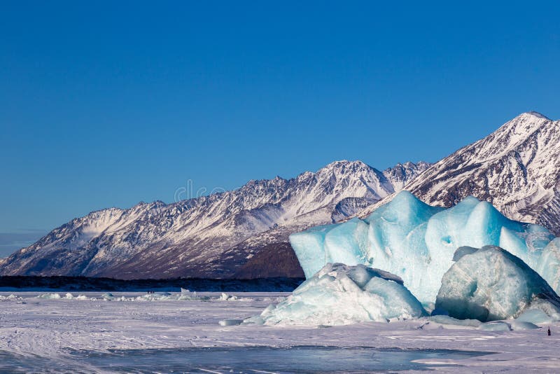Snow Covered Mountains and Knik Glacier in Anchorage, Alaska Stock ...