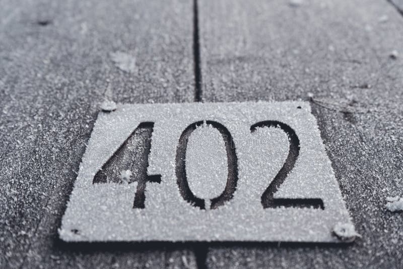 Snow-covered Numbers, Cold Landscape, Number 402 Stock Image - Image of ...