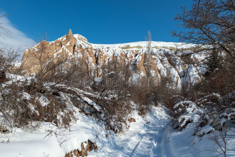 Path Leading To Cappadocia S Unique Rock Formations Under a Clear Blue ...
