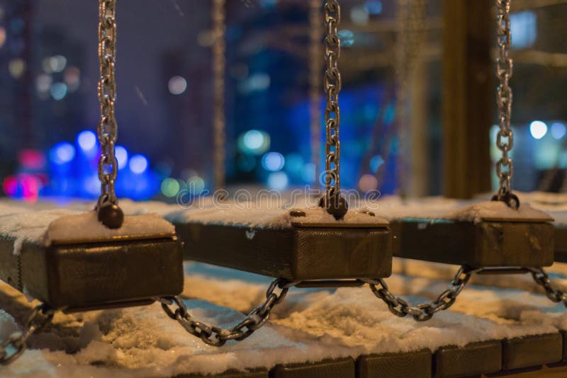 Suspended Bridge on Chains in the Playground Stock Photo - Image of ...