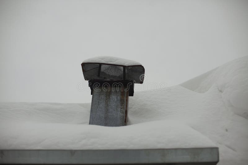 Snow-covered Pipe from the House Stock Photo - Image of chimney, energy ...