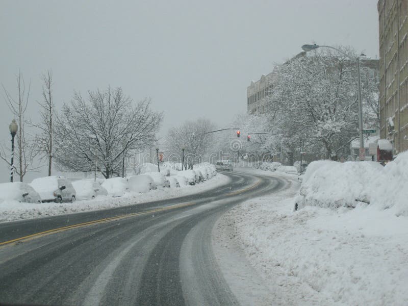 Snow Storm in Milwaukee, Wisconsin Stock Photo - Image of traffic ...