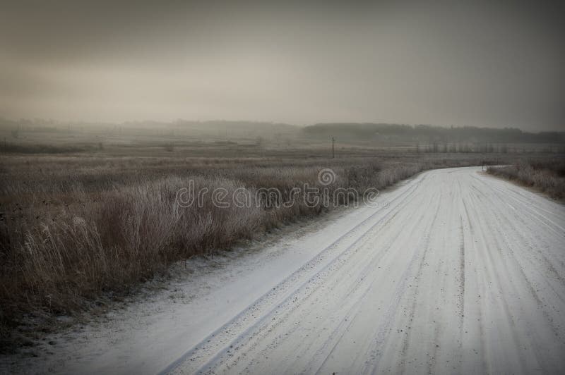 Snow covered road stock photo. Image of nature, landscape - 24997580