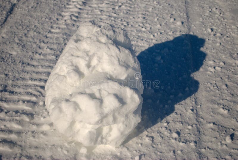 Snow Covered Rock on Ground Stock Image - Image of surface, nature: 7893121