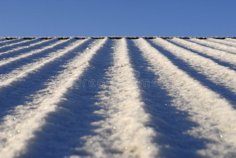 Snow Covered Roof stock photo. Image of grid, climate - 12488148